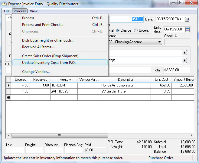 Receive Items Against A Purchase Order