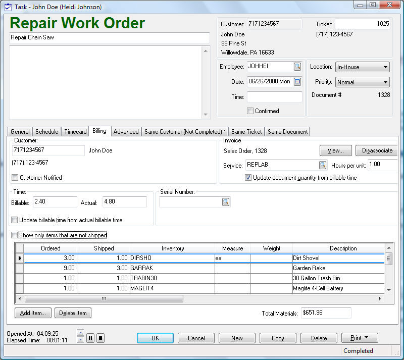Recording Parts and Materials
