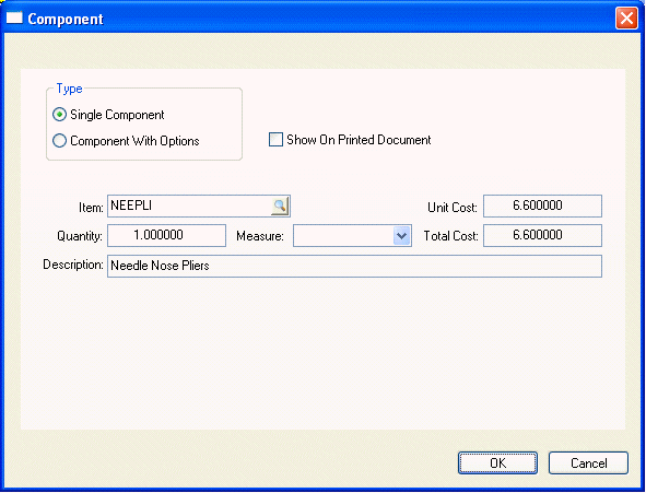 Adding Components to Create an Inventory Unit