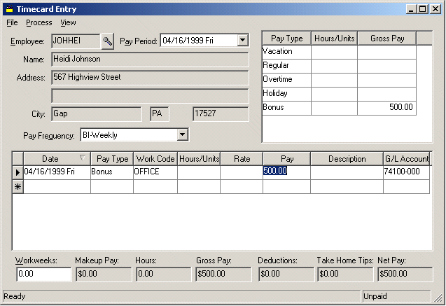 Separate Bonus Pay Periods