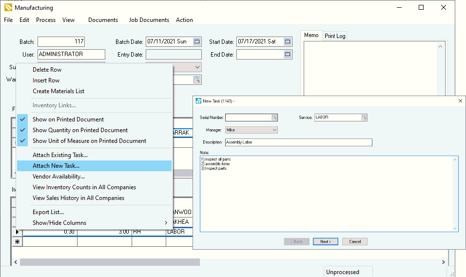 Schedule using Task and Work Orders