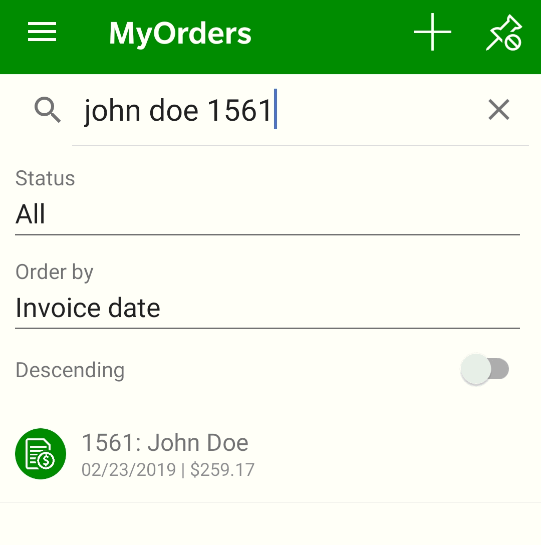 Existing Orders