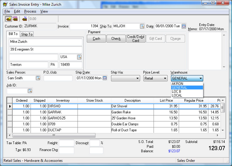 Managing the Inventory on a Service Vehicle using the Warehouse Module
